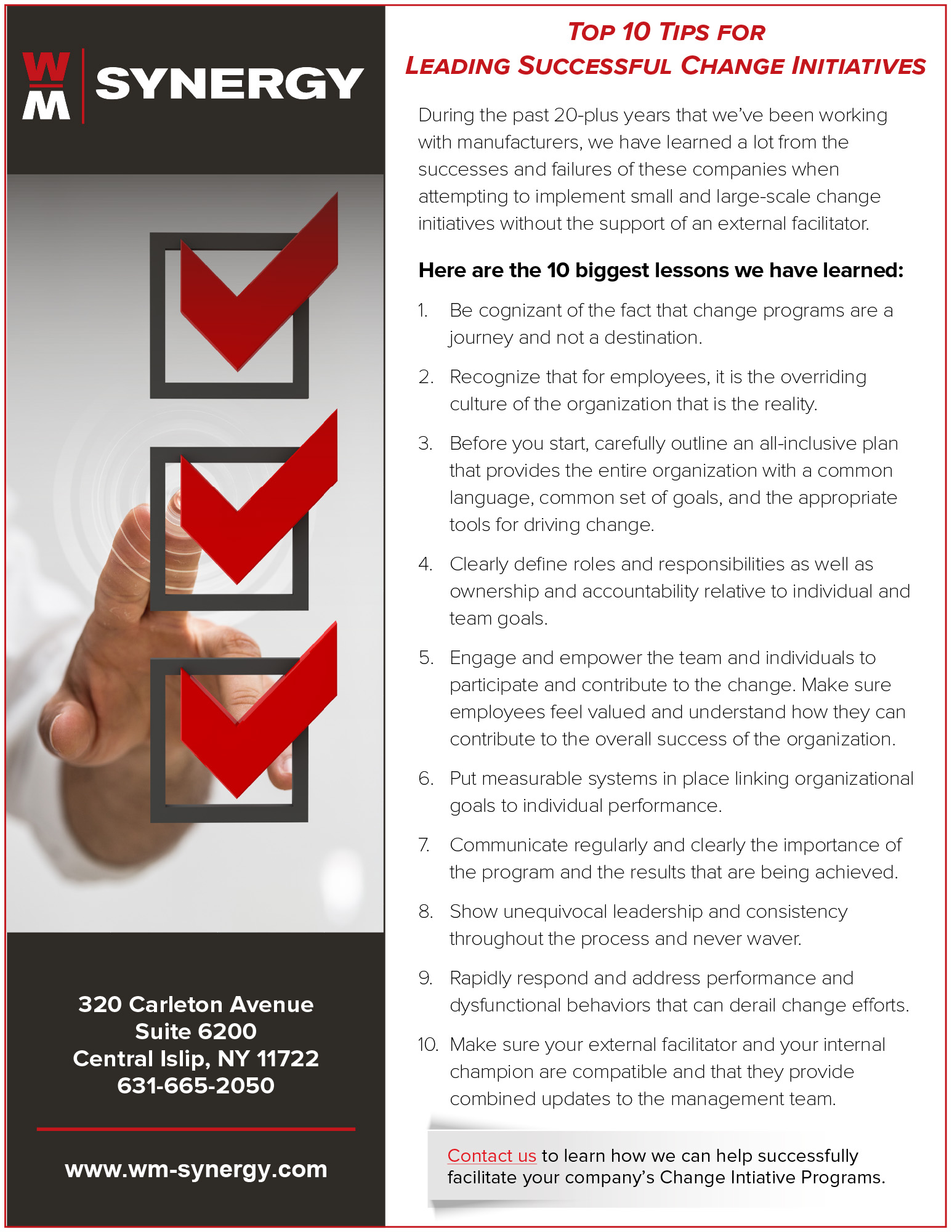 The Top 10 Tips For Leading Successful Change Initiatives | WM Synergy