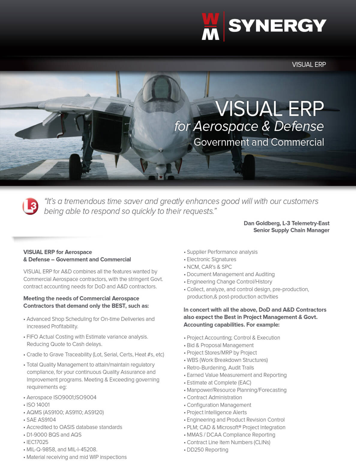 Infor VISUAL for Aerospace and Defense | WM Synergy