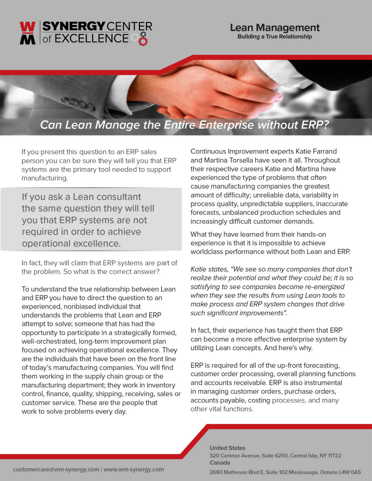 The True Relationship Between Lean and ERP | WM Synergy
