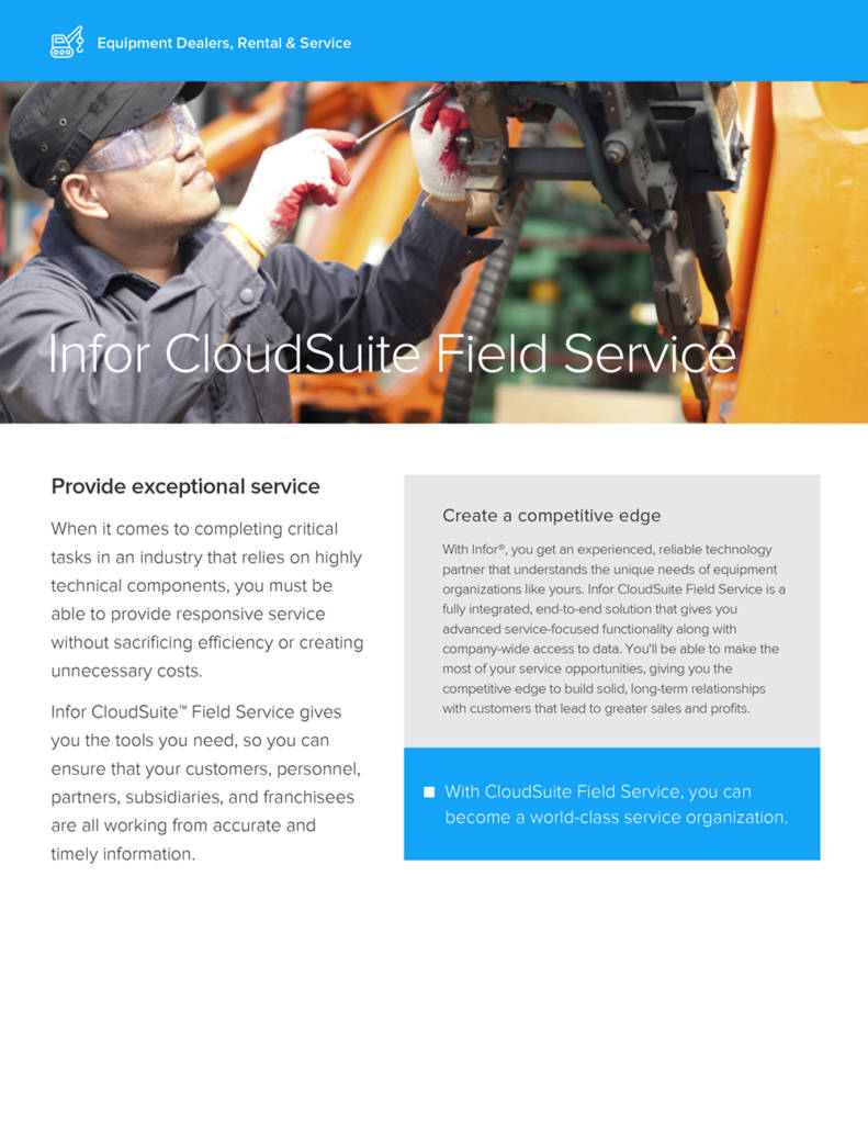 Infor CloudSuite Field Service | WM Synergy