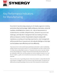 Key Performance Indicators for Manufacturing | WM Synergy